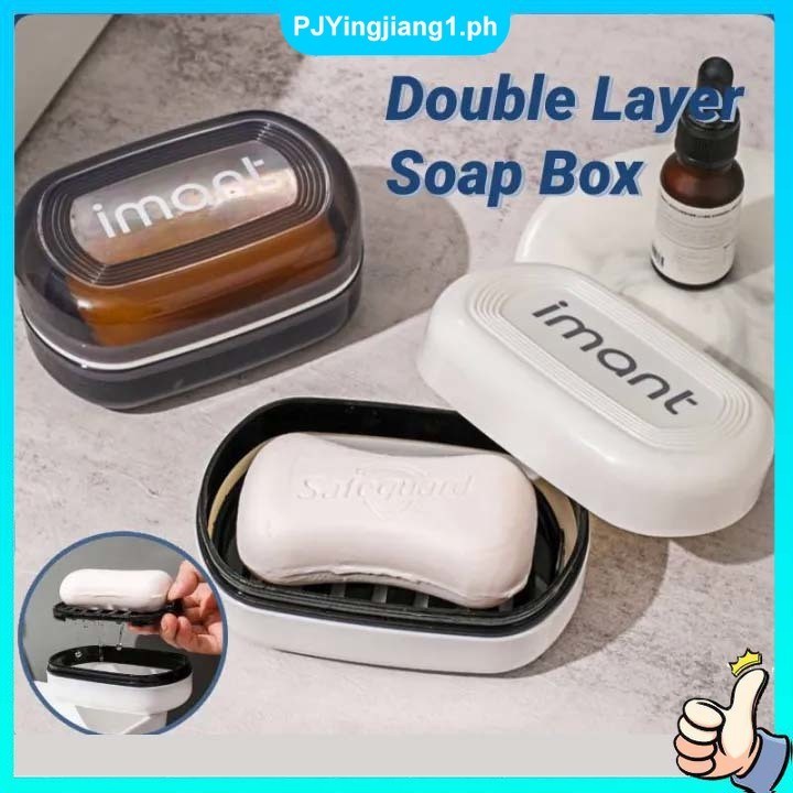 Soap Box Soap Dish Seal Soap Holder Double-Layer Soap Case Soap Holder ...