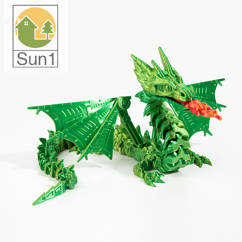 Sun1> 3D Printed Dragon Mech Spitfire Dragon Flying Dragon Articulated ...