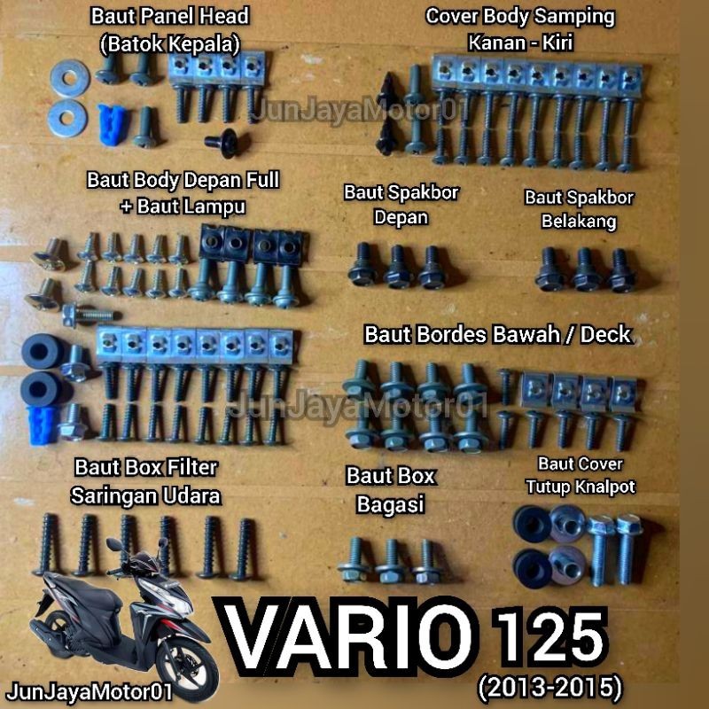 Complete Bolt Full Set Body Vario 125 Old/Complete Bolt Full Set Body ...