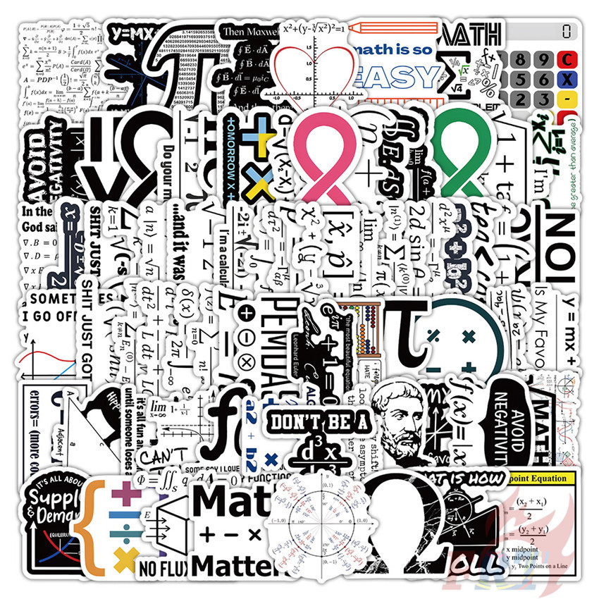 100Pcs/Set Math Formula Mini Stickers Waterproof DIY Fashion Decals ...
