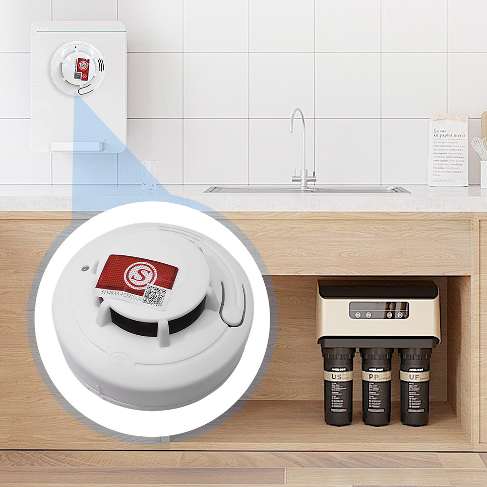 1/2Pcs Home Fire Alarm Smoke Detector with Batteries Gas Sensor Safety ...