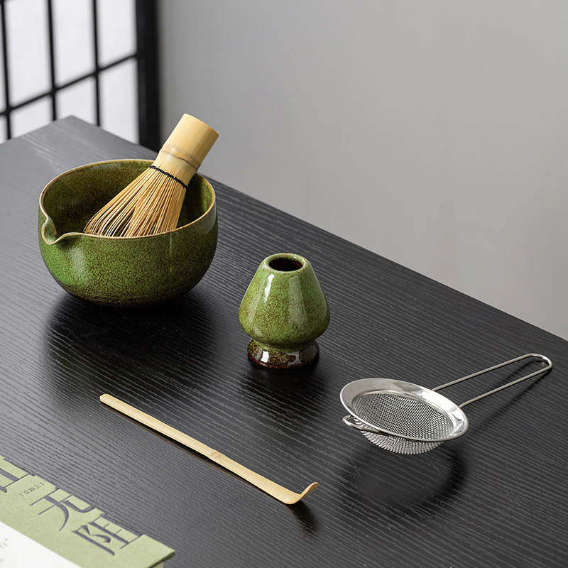 Matcha Tea Set 7-Piece Set Matcha Bowl with Mouth Matcha Mixer Holder ...
