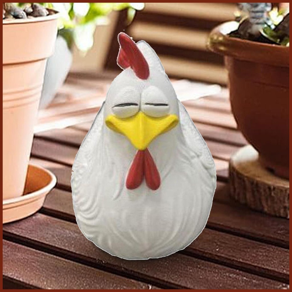 Resin Rooster Outdoor Statues Cute Resin Chicken Sculpture Farm Animal ...