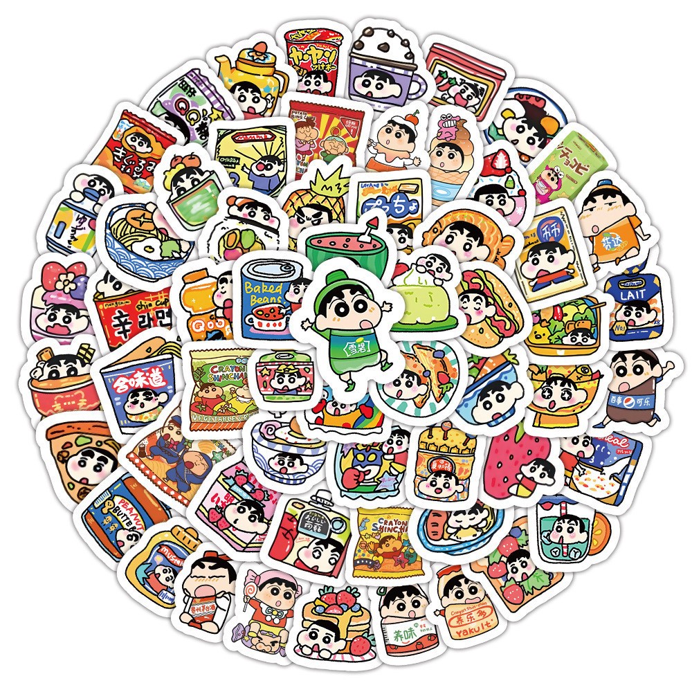 100PCS New Cute Cartoon Crayon Shin-chan Snack Packs Waterproof ...