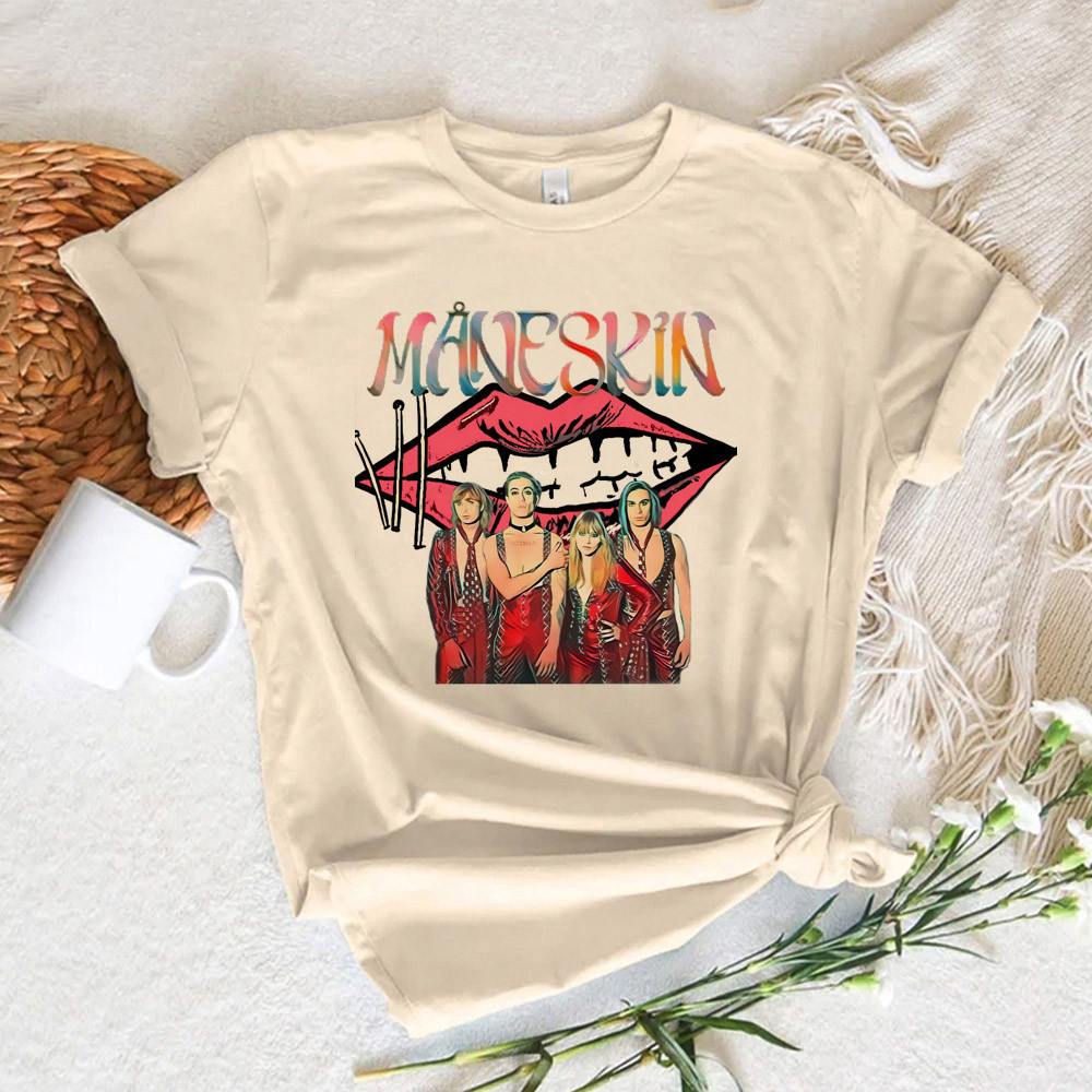 Maneskin top women anime manga Tee girl designer 2000s graphic clothes ...