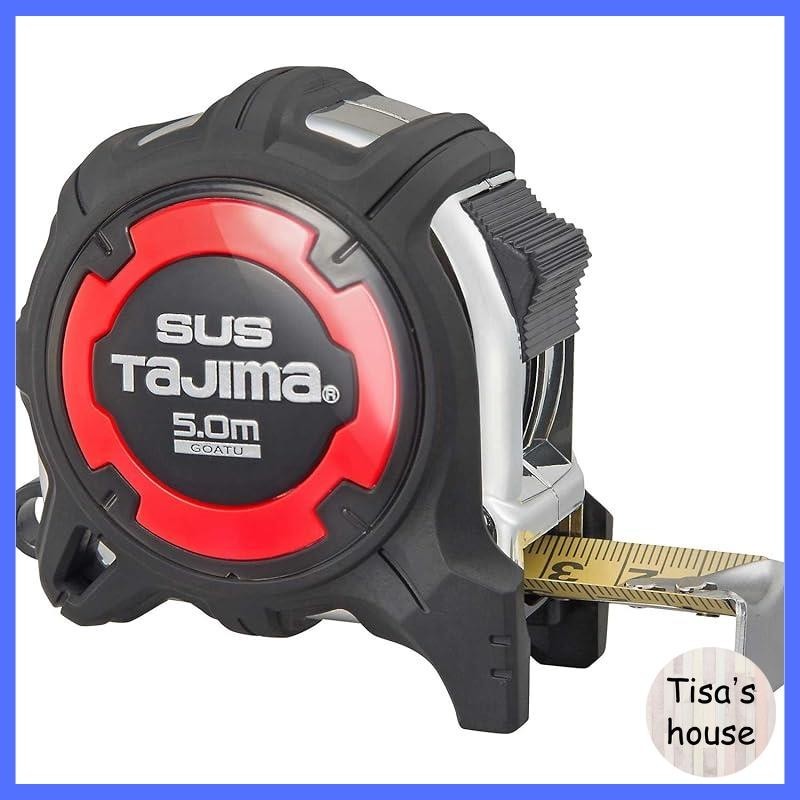 Tajima Convex Heavy-Duty Stainless Steel Tape 5m x 25mm with Heavy-Duty G Stainless Lock 25 with ...