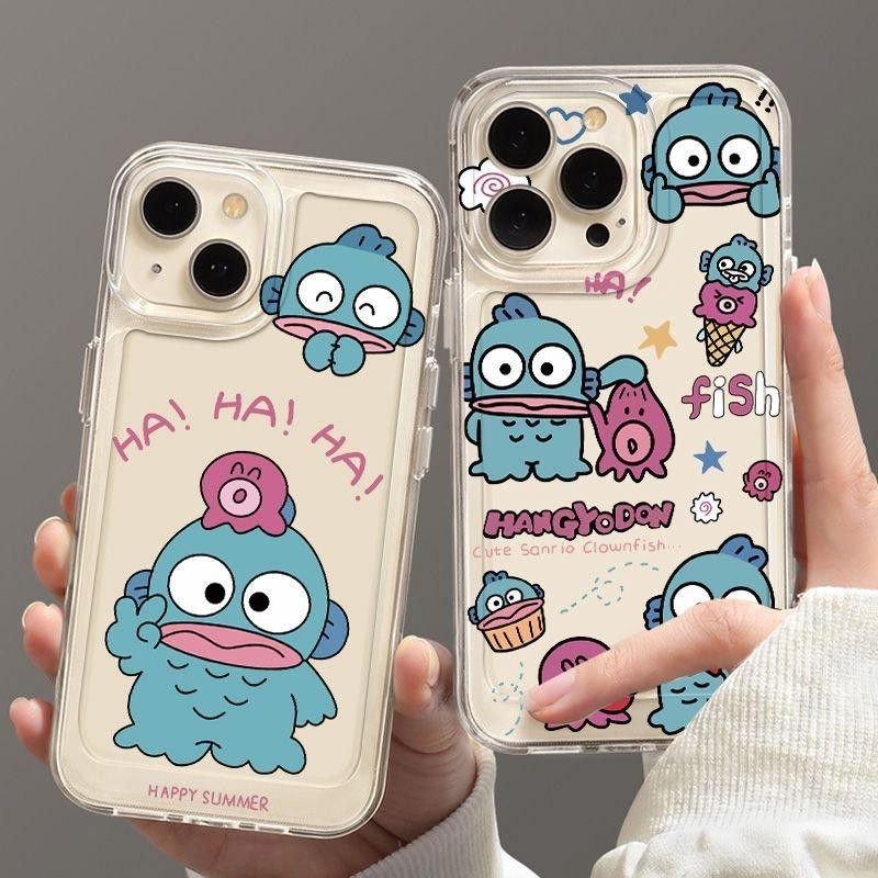 Cartoon Fish Hangyodon Casing For Redmi Note 13 12 11 10 8 Pro Max Plus 12S 11S 10S 9S Sanrio ...
