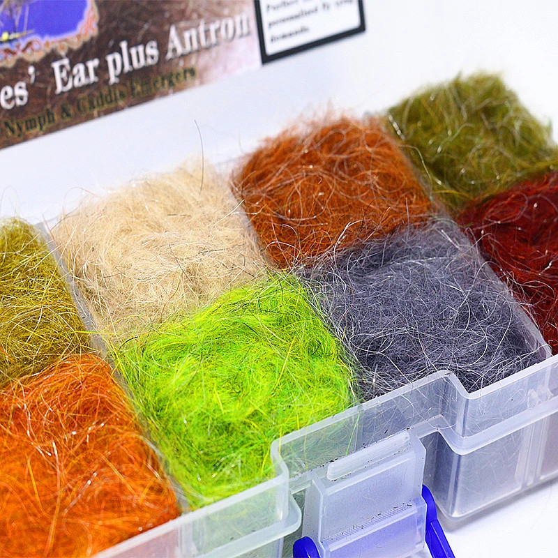 8 Colors Dispenser Hare's Ear Dubbing Plus Antron Dub Buggy Nymph Dub ...