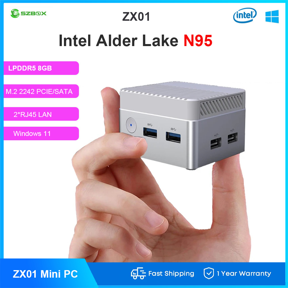 SZBOX ZX01 Alder Lake N95 MINI PC LPDDR5 8GB 512GB SSD WIFI5 BT4.2 2 ...