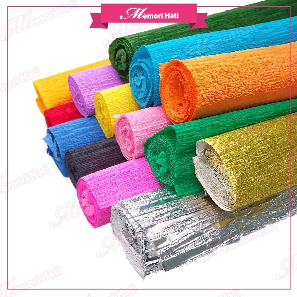 50cm x 250cm Assorted Colour Crepe Paper Roll DIY Decor / Kertas Crepe ...