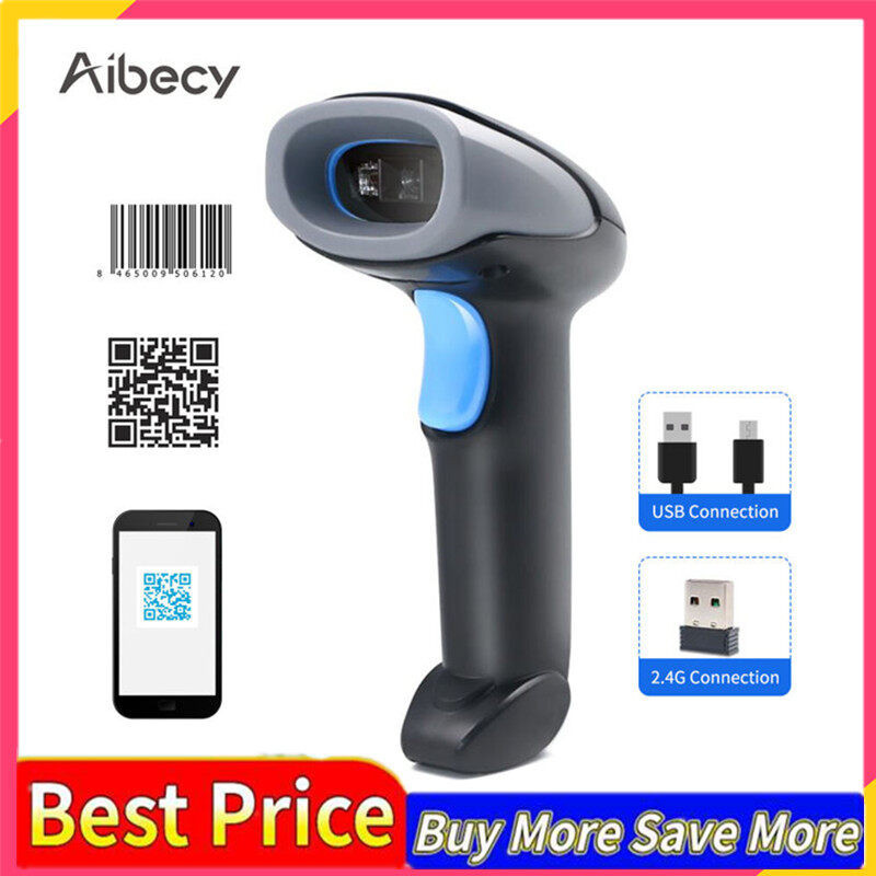 ★Y-Aibecy Handheld Barcode Scanner 1D/2D/QR Code Scanner 2.4G W-ireless ...