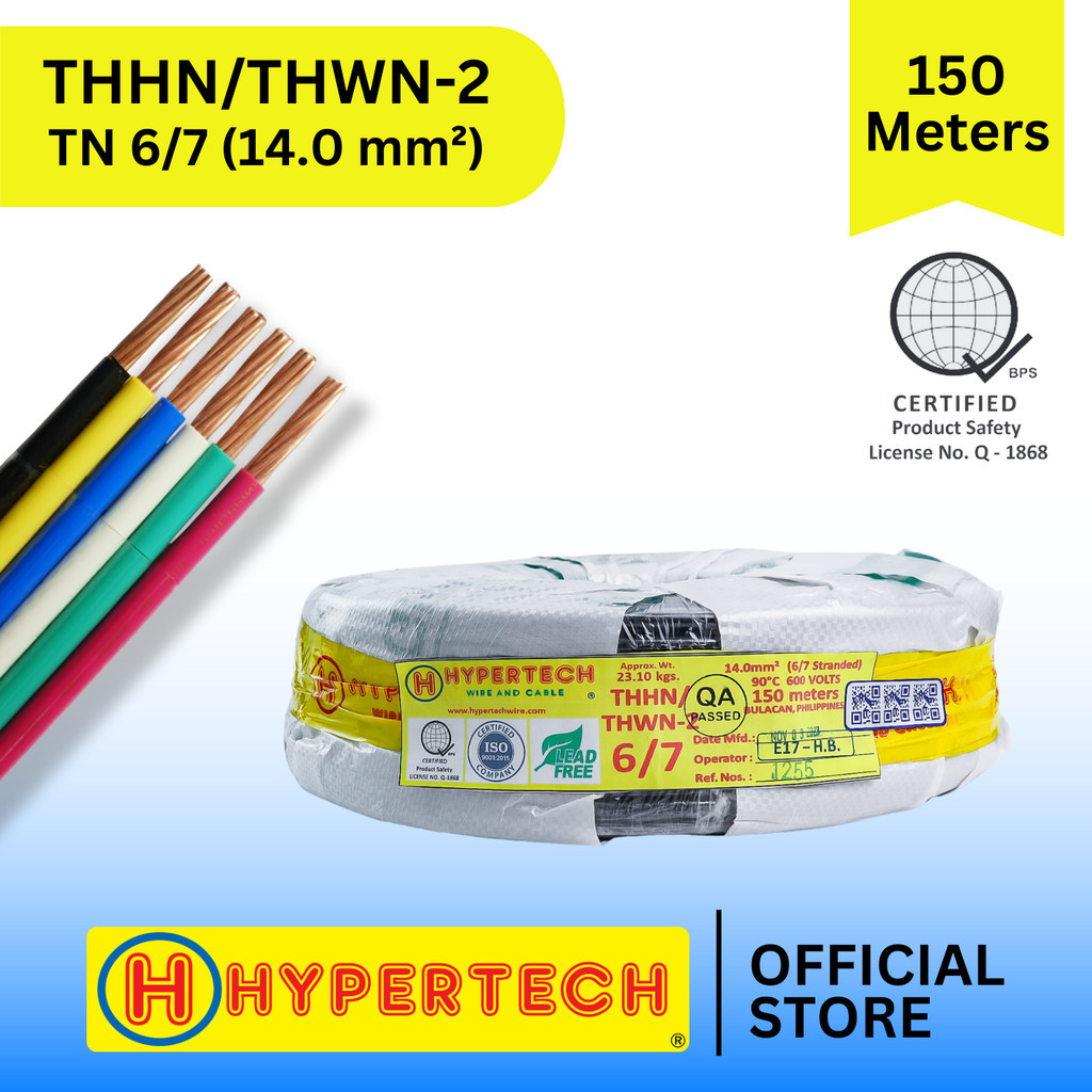 Hypertech THHN/THWN2 Stranded Wire #6/7 - 150meters High-Performance ...
