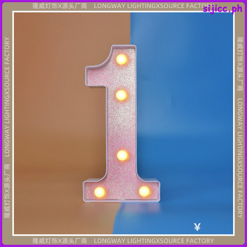 Digital Light Number One Birthday Sign LED Lights 1 Marquee Letters up ...