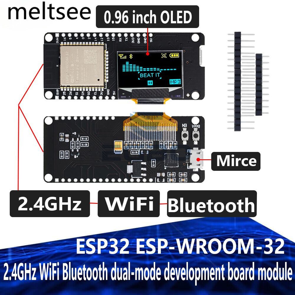 ESP32 ESP-WROOM-32 0.96" Inch OLED Display 2.4GHz WiFi Bluetooth Dual ...