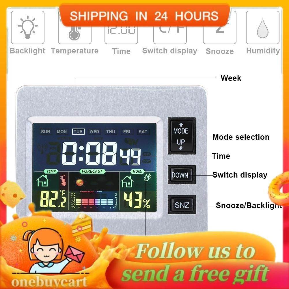 Onebuycart Real Time Display Humidity Clock for Bedroom | Shopee ...