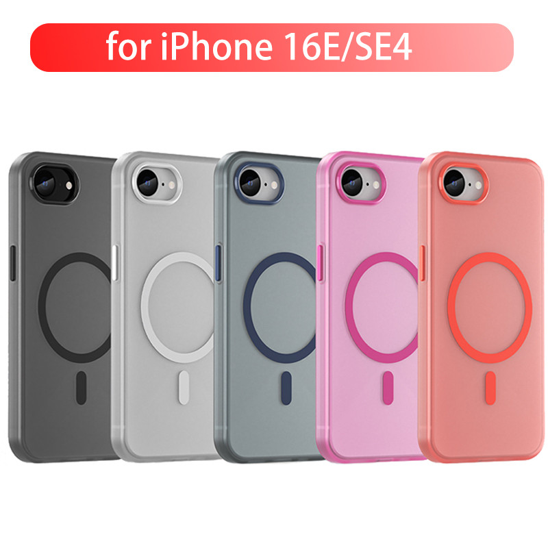 black Case for iPhone 16E/SE4 SE3 SE2 7 8 PhoneCase magnetic charge ...