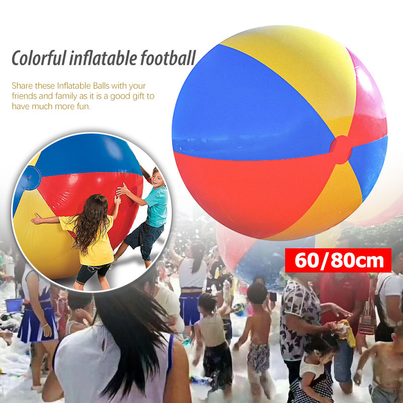 Inflatable 60/80cm giant color volleyball water balloon beach ball ...
