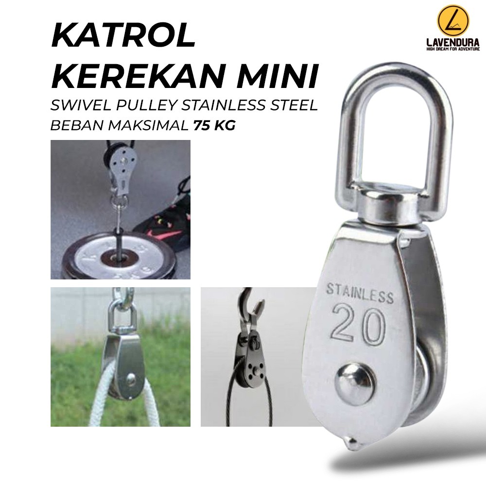 Multipurpose Mini Hoist Pulley Swivel Pulley Stainless Steel M20 35kg ...