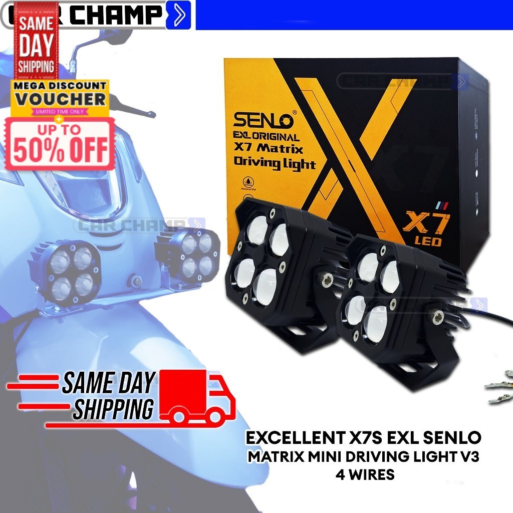 Original SENLO X7S Matrix Mini Driving Light V2 YELLOW WHITE 80 WATTS MDL w/ WARRANTY | Shopee ...