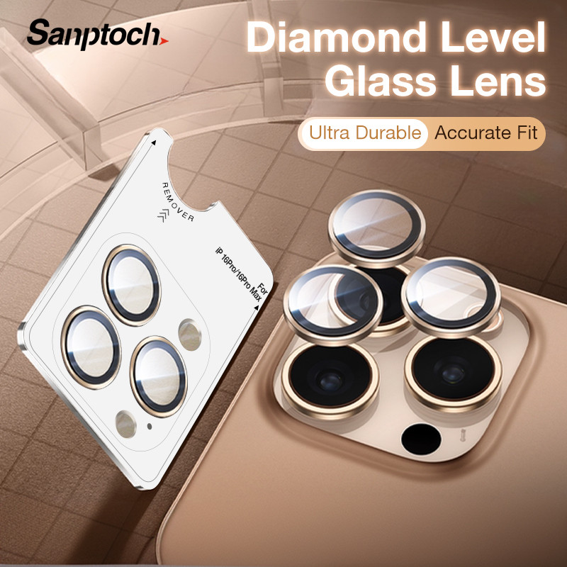 【1 Set】Sanptoch Diamond Level Glass Lens Protection For iPhone 16 / 15 ...