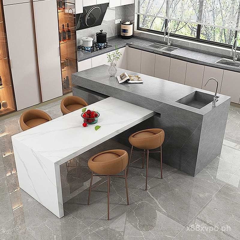 Open Kitchen Island Table Dining Table Integrated Extendable Mobile ...