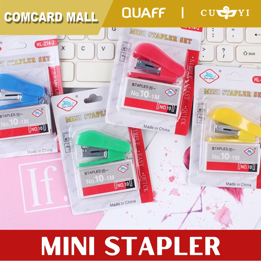 SQI Mini Stapler Set No.10 w/ FREE Staples For Office and School Use ...
