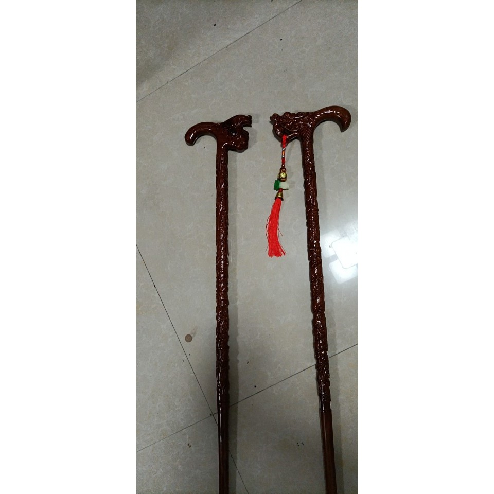 Solid Wood Dragon Head Cane Carving Beech Elderly Gifts Birthday Cane ...