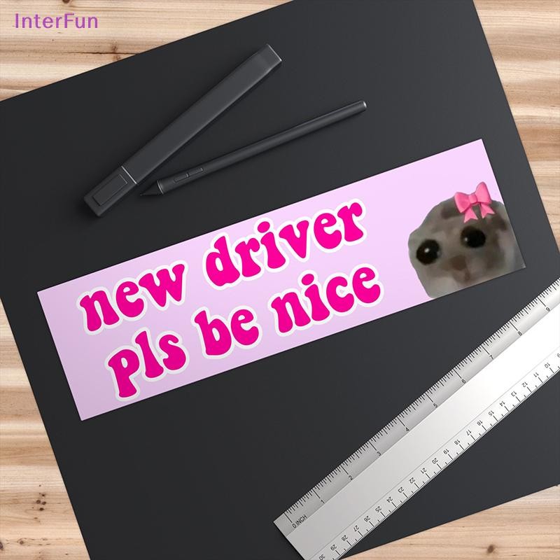 hot New Sad Cat Bestie Driver Please Be Nice Sticker Funny Meme StickerSelf Adhesive Learner ...