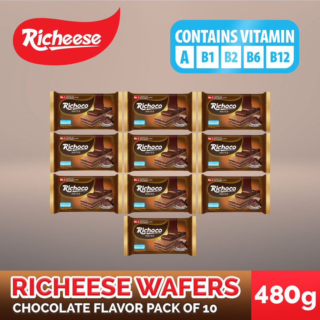 NABATI Richoco Chocolate Cream Wafer 48g by 10s | Shopee Philippines