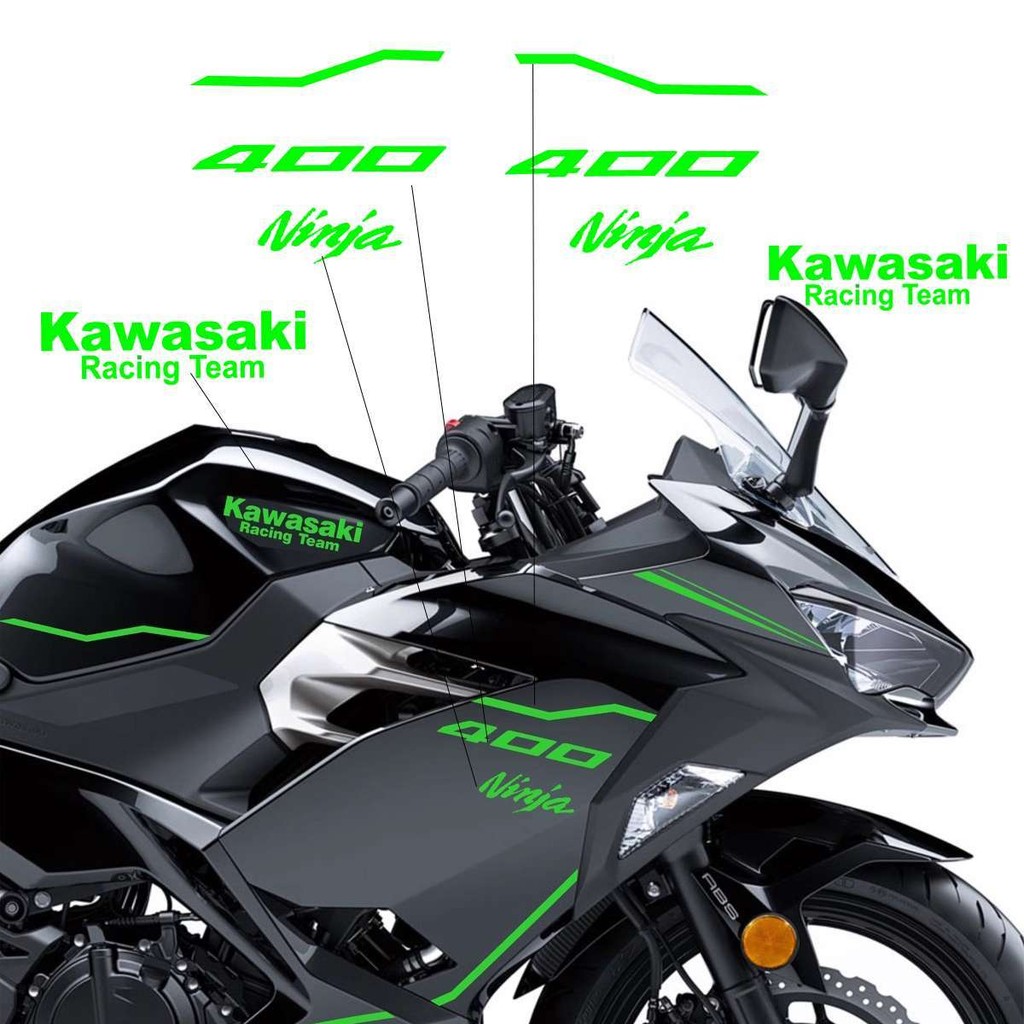 Kawasaki Ninja 400 Full Body Decal Kit - Waterproof Reflective Vinyl ...