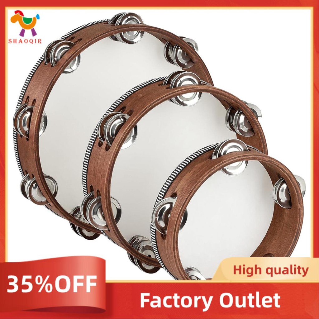 3 PCS Wooden Hand Held Percussion Tambourine , Tambourines Musical Instrument for Church ...