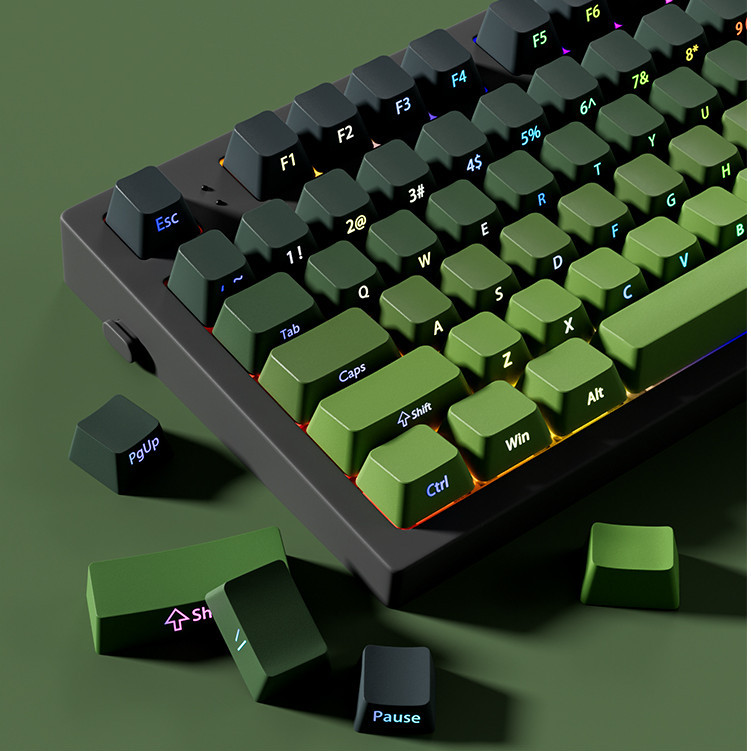 Original Factory Height Matcha Keycap Side Engraved PBT Gradient ...