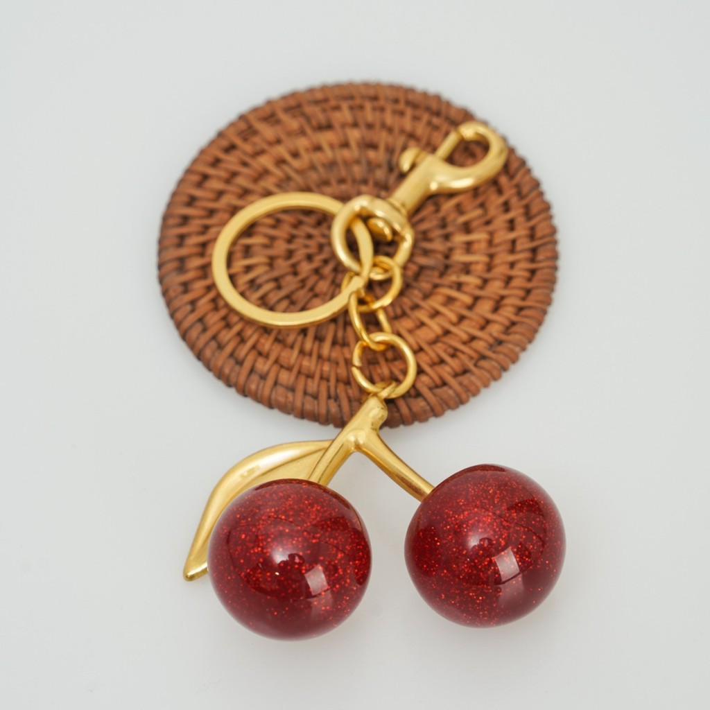 [LC] Vintage cherry keychain fashion women sweet red cherry pendant ...