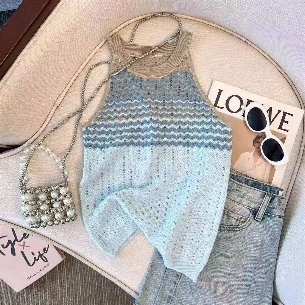 Ginza6 Half High Collar Camisoles Sando for Women Korean Style Halter ...