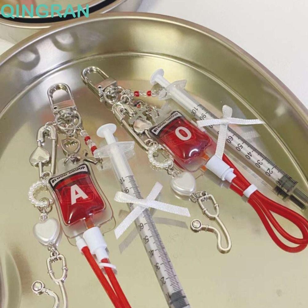 QINGRAN Blood Bag Keychain, Bag Charm PVC Blood Bag Pendant, Keyring ...
