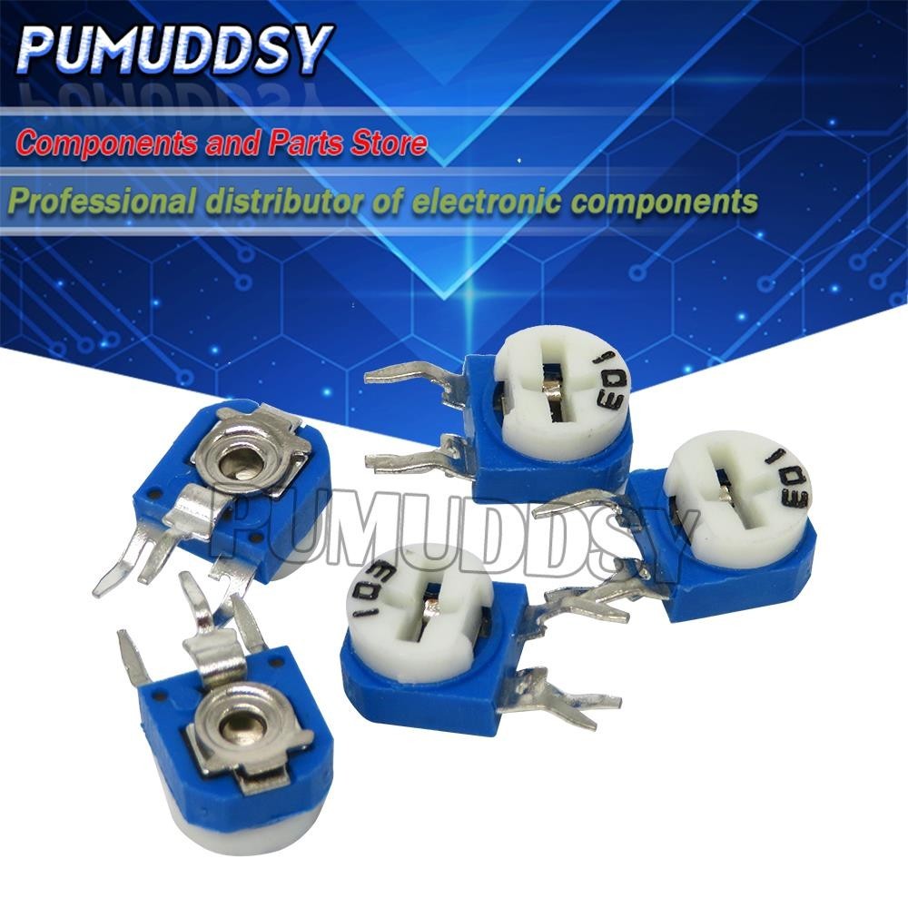 20pcs RM063 20k Om Blue White Adjustable Resistance Potentiometer ...