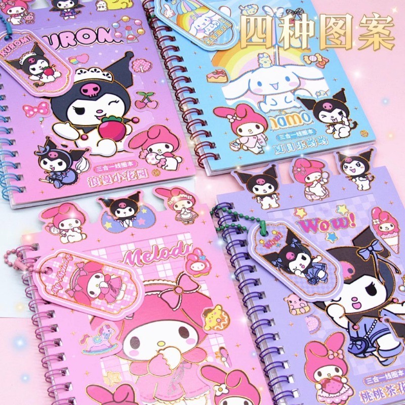 Sticker Coil Book Melody Kuromi DIY Handbook Sticker Decorative ...