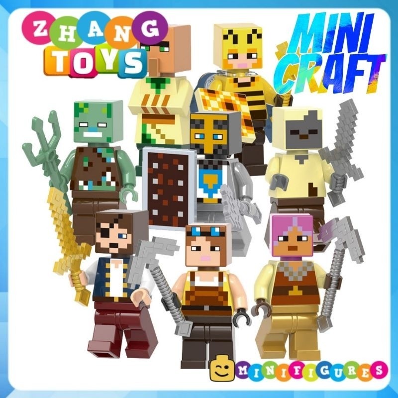 Minecraft character puzzle toy including Desert Villager - Drowned ...