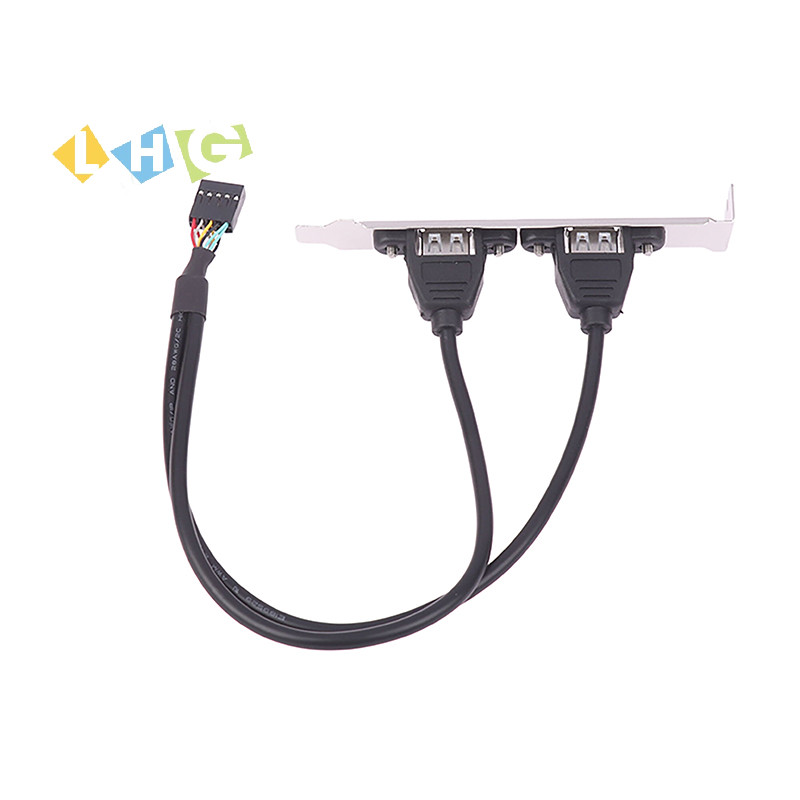 [LHG] 30CM Black 2 Port USB 2.0 Motherboard Rear Panel Expansion To IDC ...