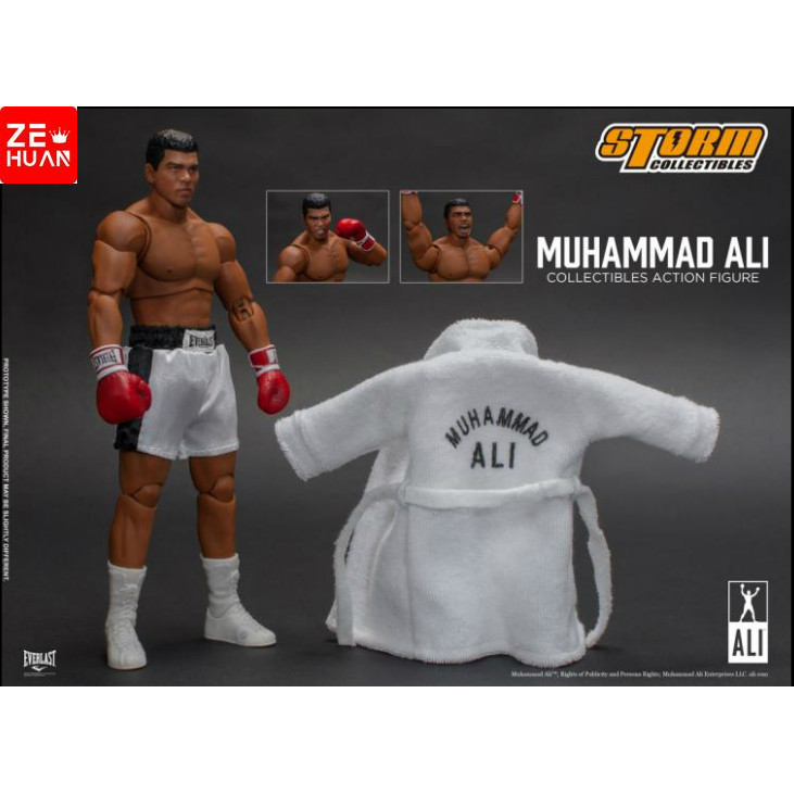 1/12 18cm Heavyweight Boxing Champ Muhammad Ali Three Head Carving Full ...