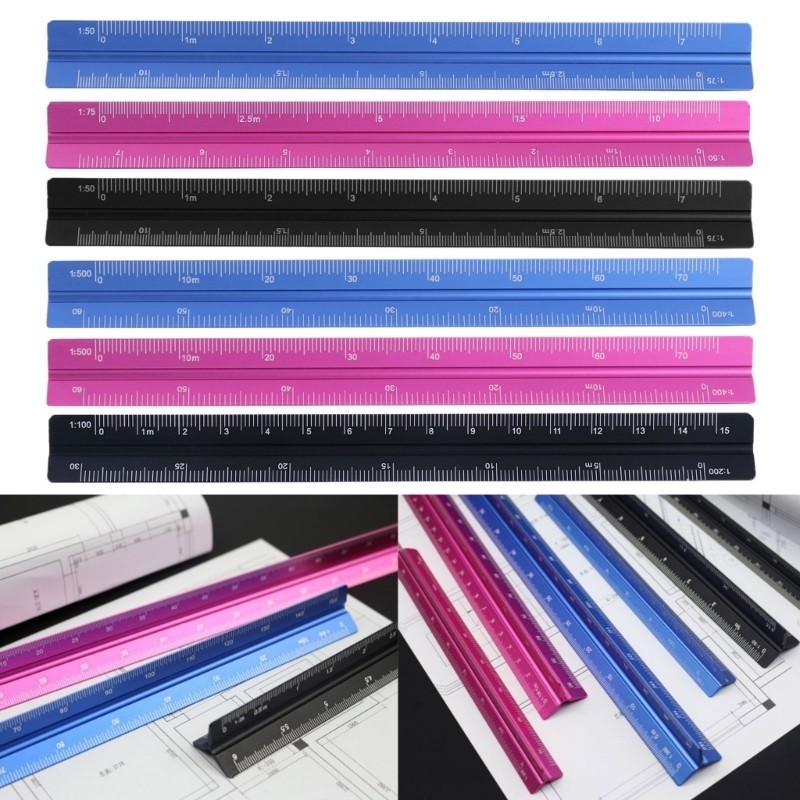 PCF* Architectural Scale Ruler Triangular Building Ruler Mechanical ...