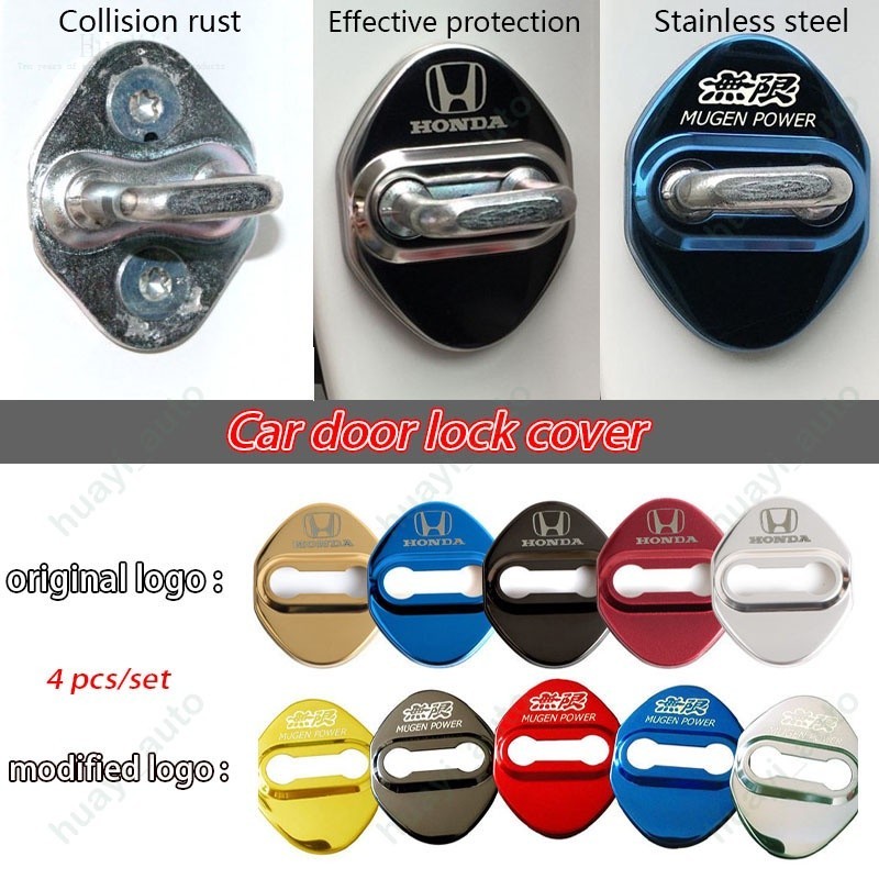 4pcs/Set Honda Stainless Car Door Lock Cover Anti-rust Protective Cover ...
