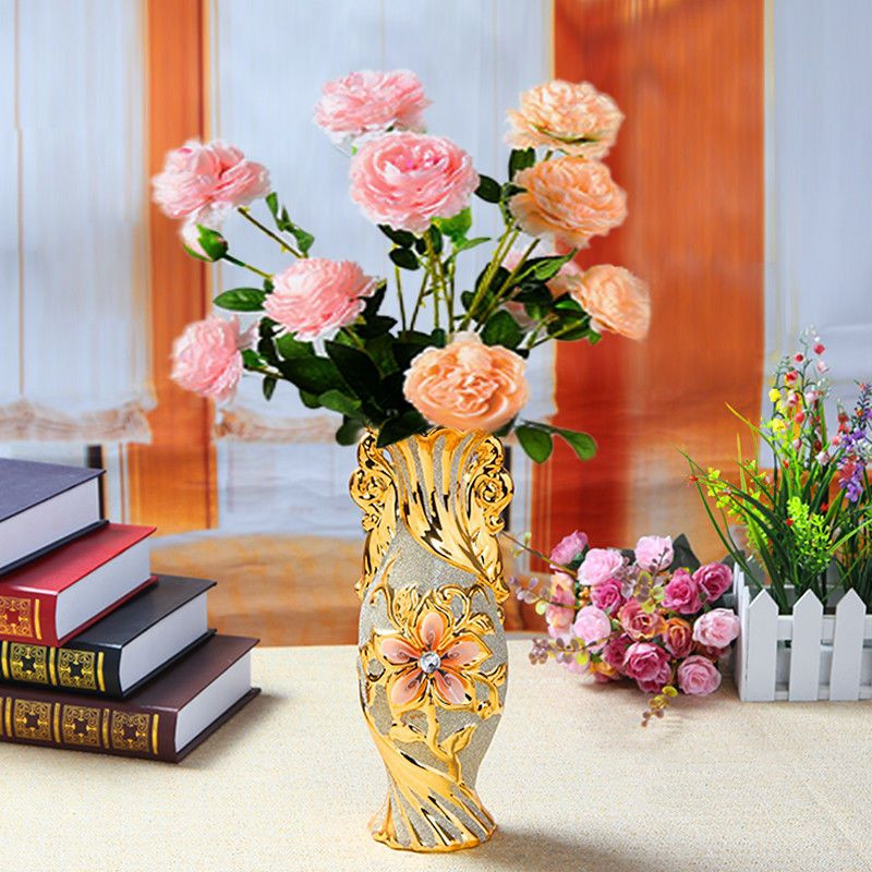 Nordic Golden Flower Vase Living Room Center Table Office Desk ...