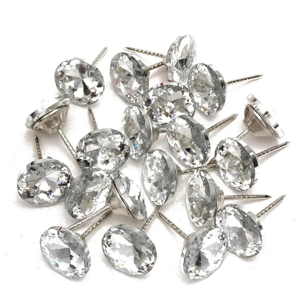20Pcs Buttons Diamond Pattern Crystal Upholstery Nails Button Tacks ...