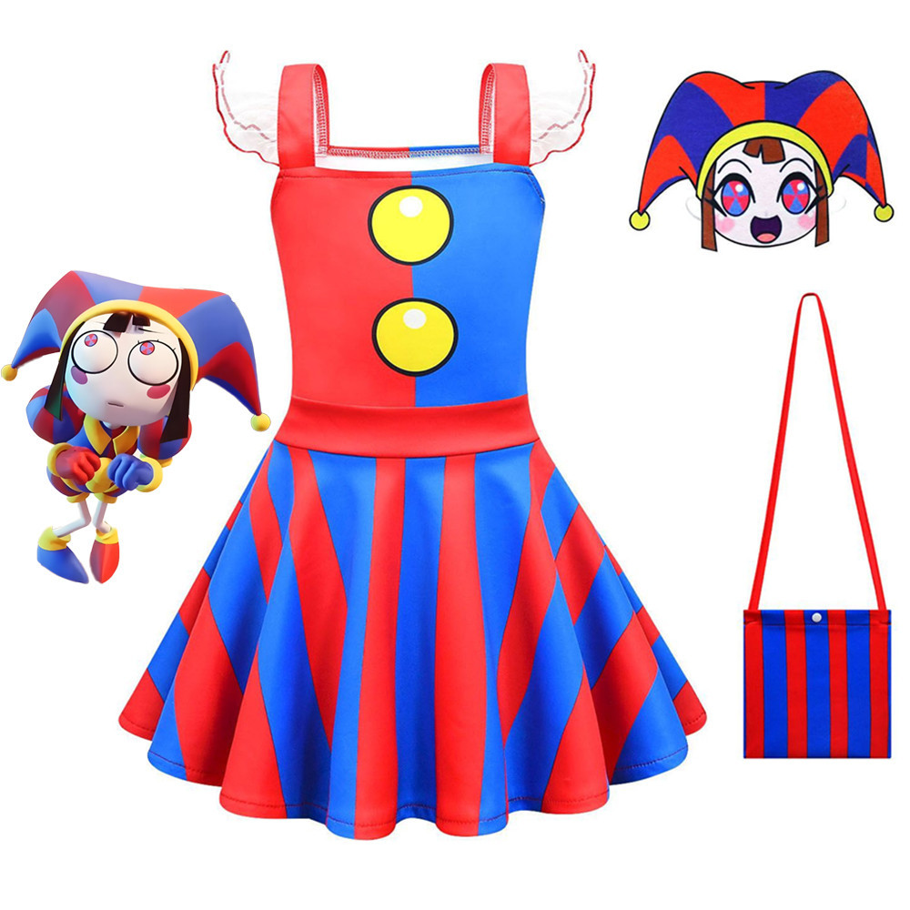 Anime The Amazing Digital Circus Costume for Kids Girl Cartoon Pomni ...