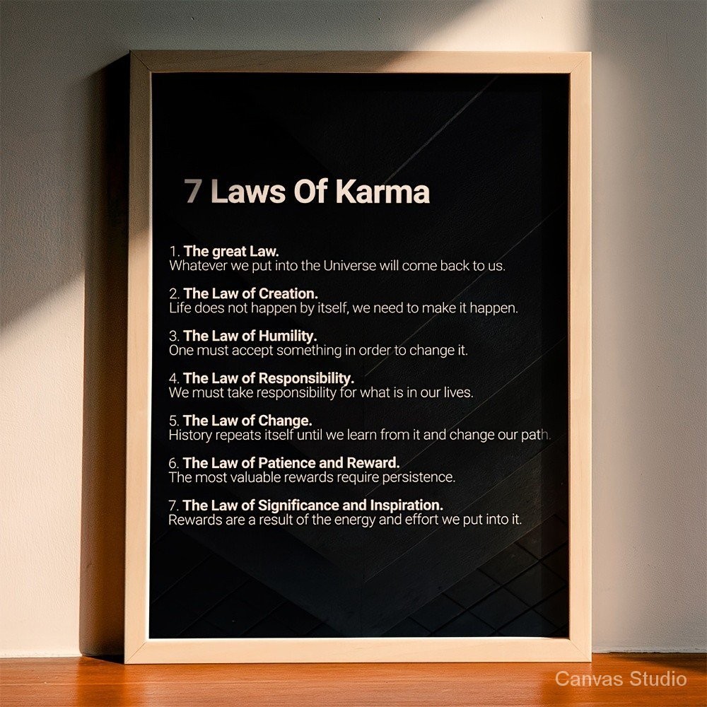 Modern Art Karma Wall Sticker Posters - Inspiring 7 Law Design ...