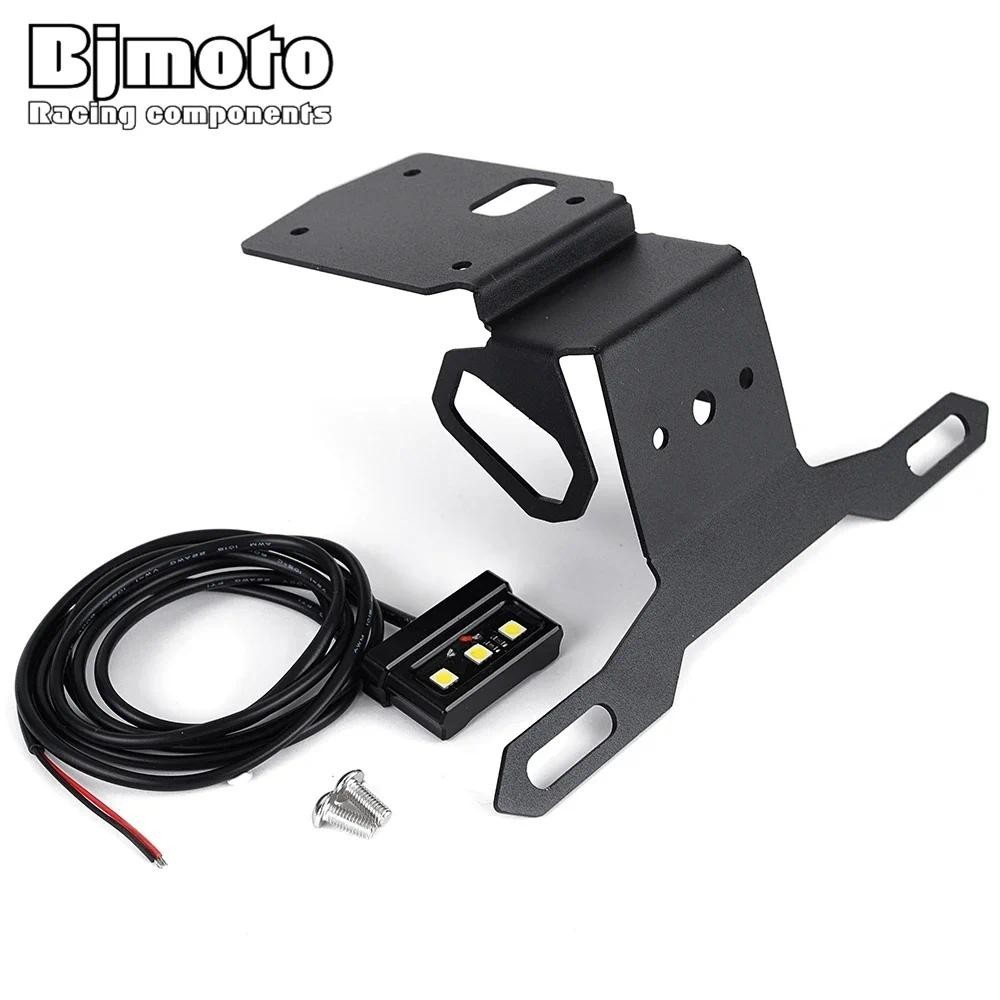 Motorcycle Rear License Plate Tail Frame Holder Bracket with LED Light ...