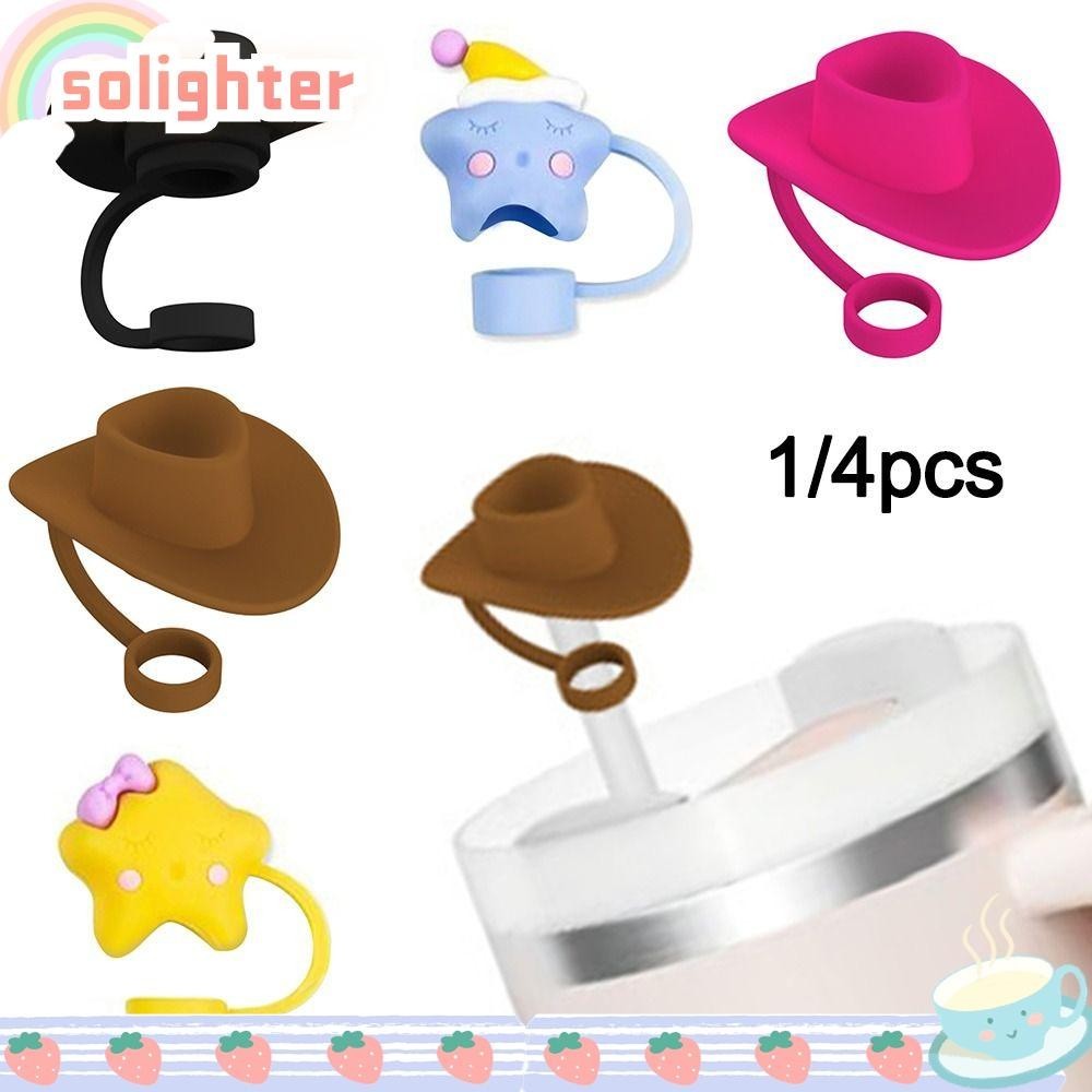 SOLIGHTER Straw Plug, Silicone Reusable Straw Tip Covers, Cute Splash ...