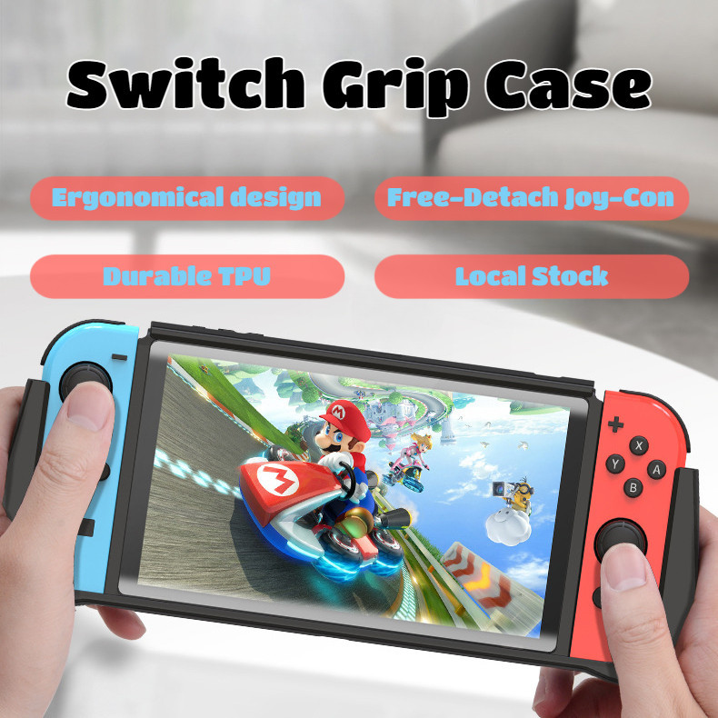 Switch OLED Grip Case Durable Thick Soft TPU for Nintendo Switch OLED Ergonomic Grip Design ...