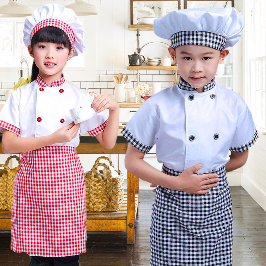 3pcs Chef Career Costume for Kids Boys Girls Halloween Cosplay Cook ...